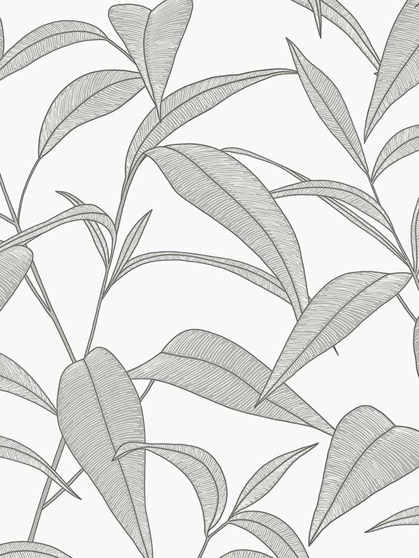 Pinstripe Leaf Trail Peel and Stick Greystone NW51808 Wallpaper by ...