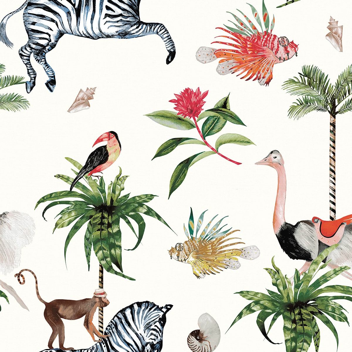 Merry Go Round Cream DBW2005 Wallpaper by Wallquest - Wallpapers To Go