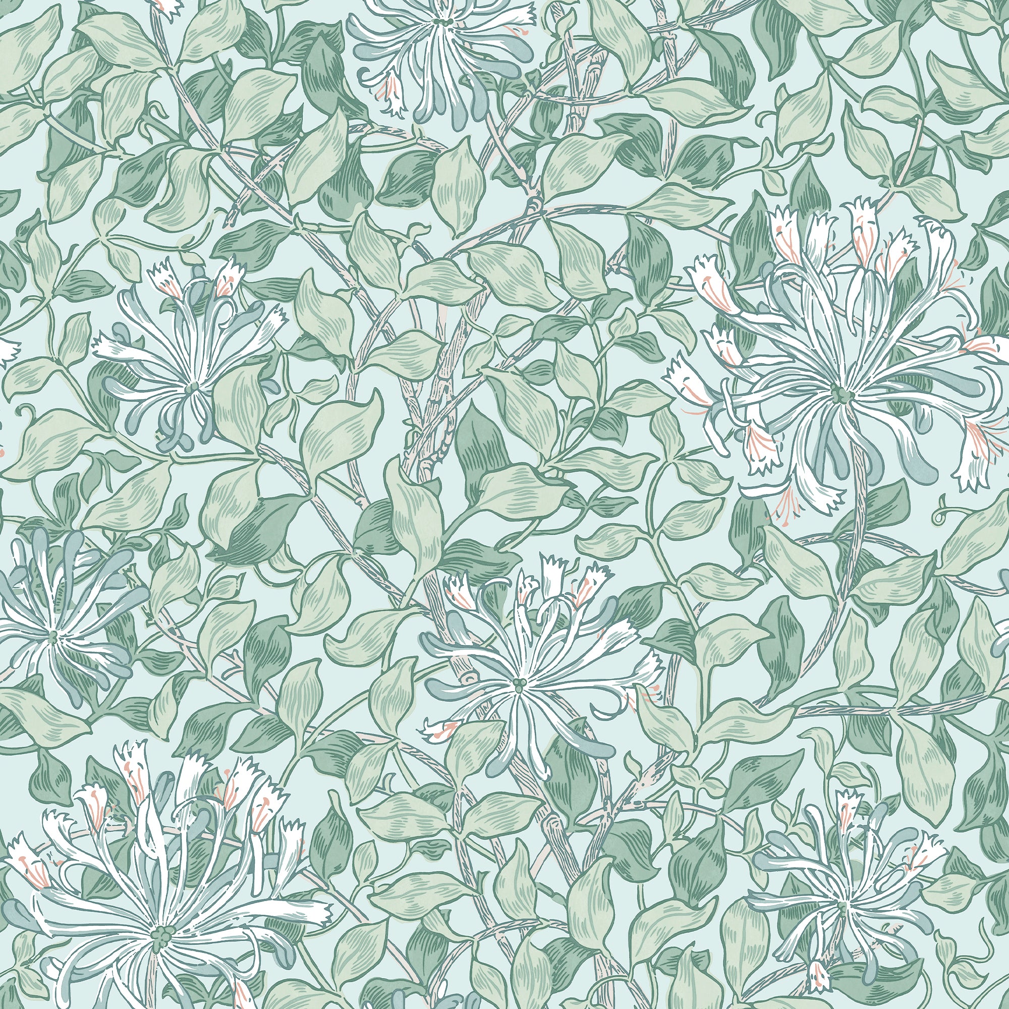 Honeysuckle Breeze 140485 Wallpaper by William Morris - Wallpapers To Go