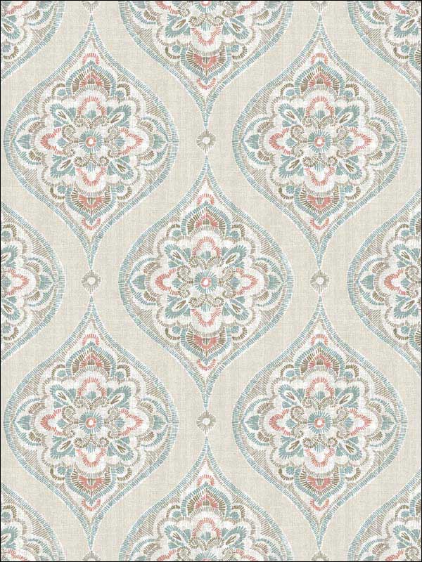 Adele Damask Teal 2821-25150 Wallpaper by A Street Prints - Wallpapers ...
