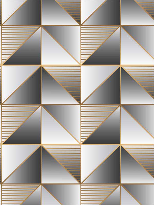 Cubist Metallic Gold Black GX37628 Wallpaper by Patton Norwall ...