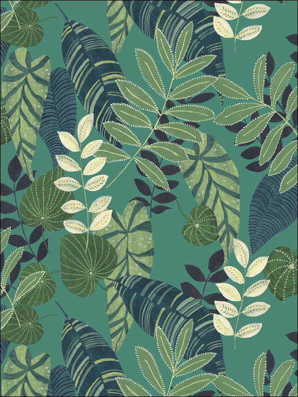 Tropicana Leaves Jade Rosemary and Spruce RY30914 Wallpaper by Seabrook ...