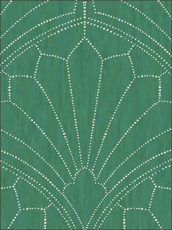 Scallop Medallion Jade and Ivory RY31504 Wallpaper by Seabrook ...