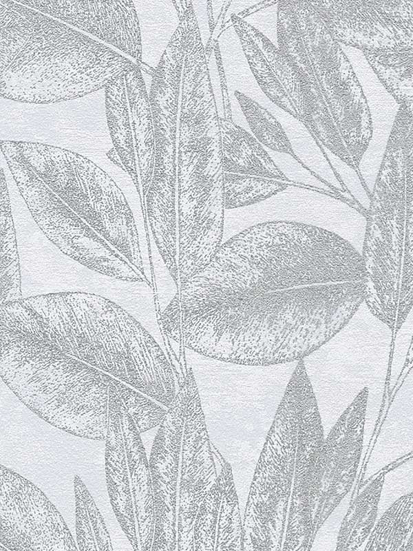 Suki Leaves Silver 4035-378362 Wallpaper by Advantage - Wallpapers To Go