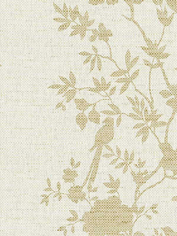 Aloha Bird Trail Golden LN41003 Wallpaper by Seabrook - Wallpapers To Go