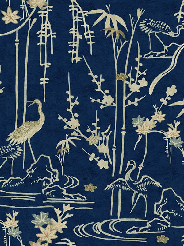 Kyoto Indigo Taupe WP20510 Wallpaper by Mind the Gap - Wallpapers To Go