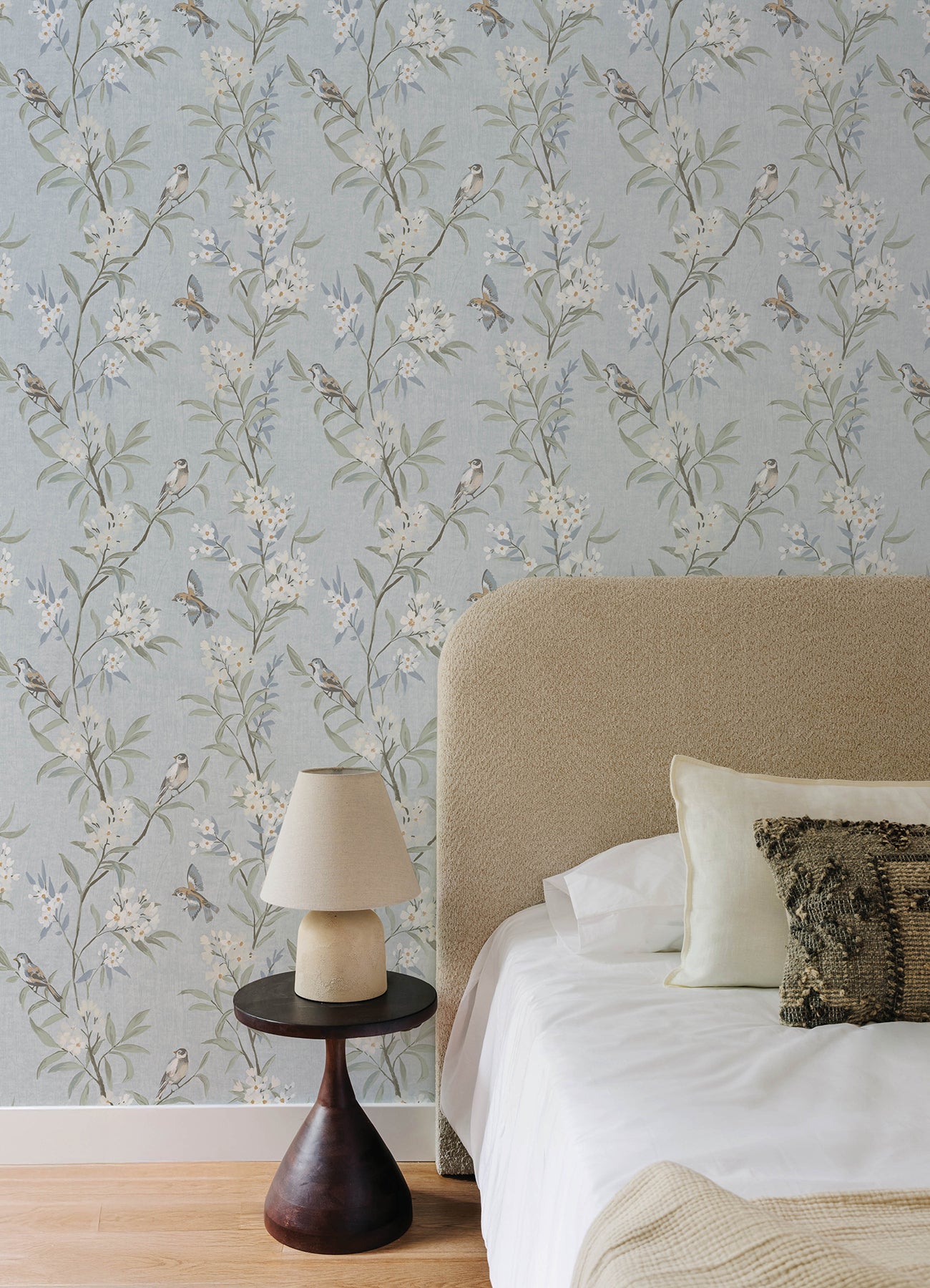 Tea Olive Light Blue 4169-83140 Wallpaper by Chesapeake - Wallpapers To Go