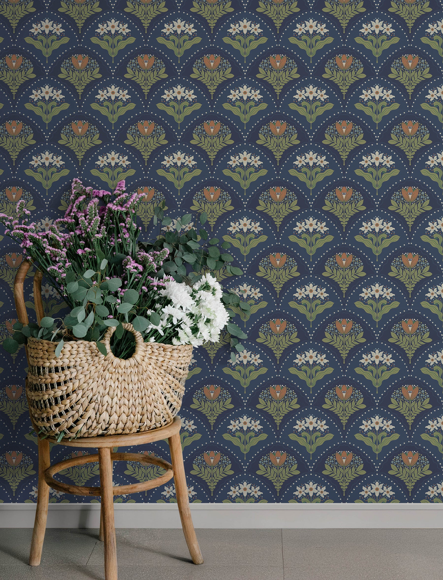 Maj Navy 4201-48018 Wallpaper by A Street Prints - Wallpapers To Go