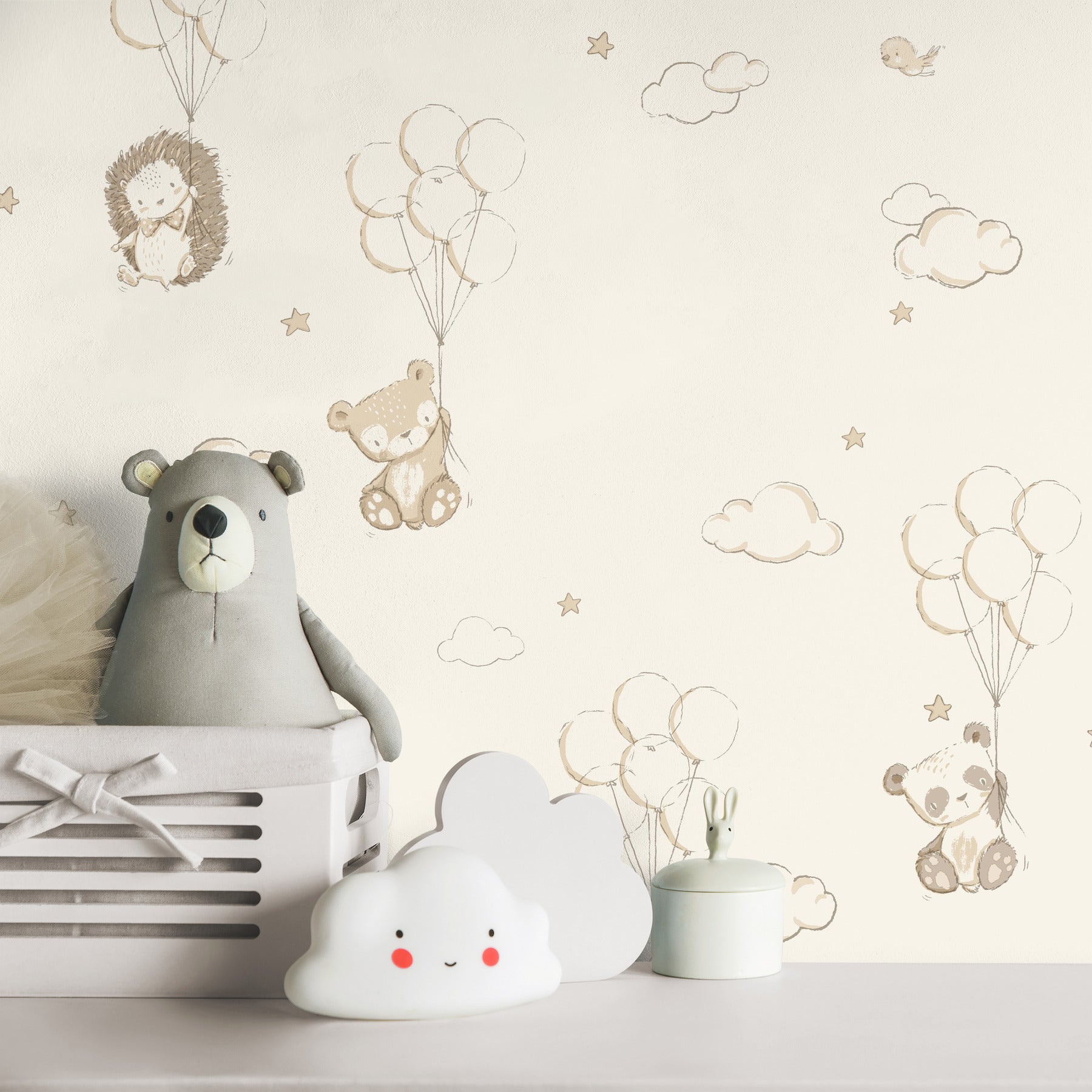 Floating Balloons Light Brown 4203-27556 Wallpaper by Advantage ...