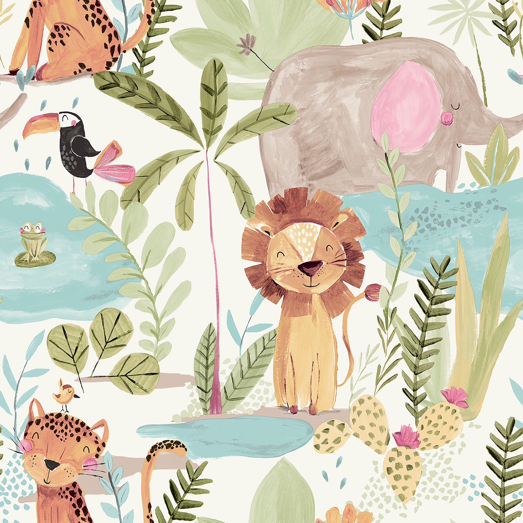 In The Jungle Multicolor 4203-27558 Wallpaper by Advantage - Wallpapers ...