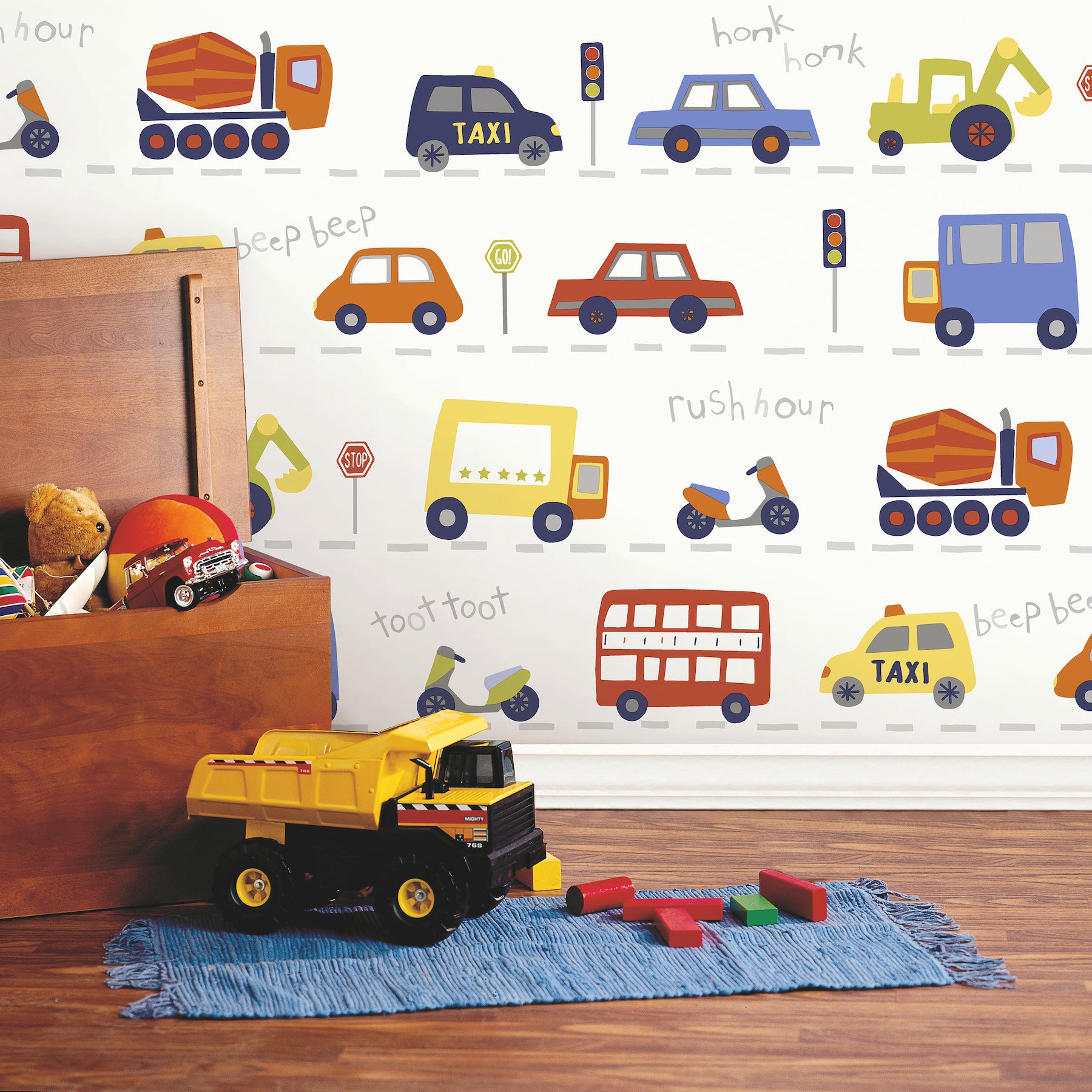 Road Traffic Red 4203-27593 Wallpaper by Advantage - Wallpapers To Go