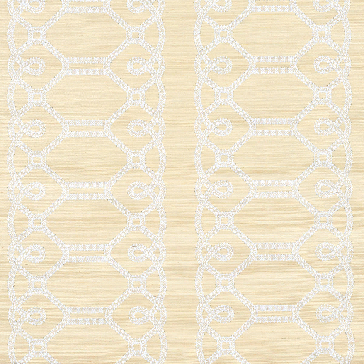 Ziz Embroidered Sisal Neutral 5011471 Wallpaper by Schumacher ...