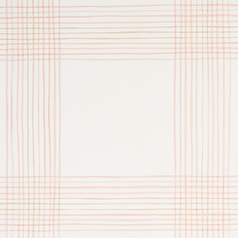 Minerva Plaid Pink 5012372 Wallpaper by Schumacher - Wallpapers To Go