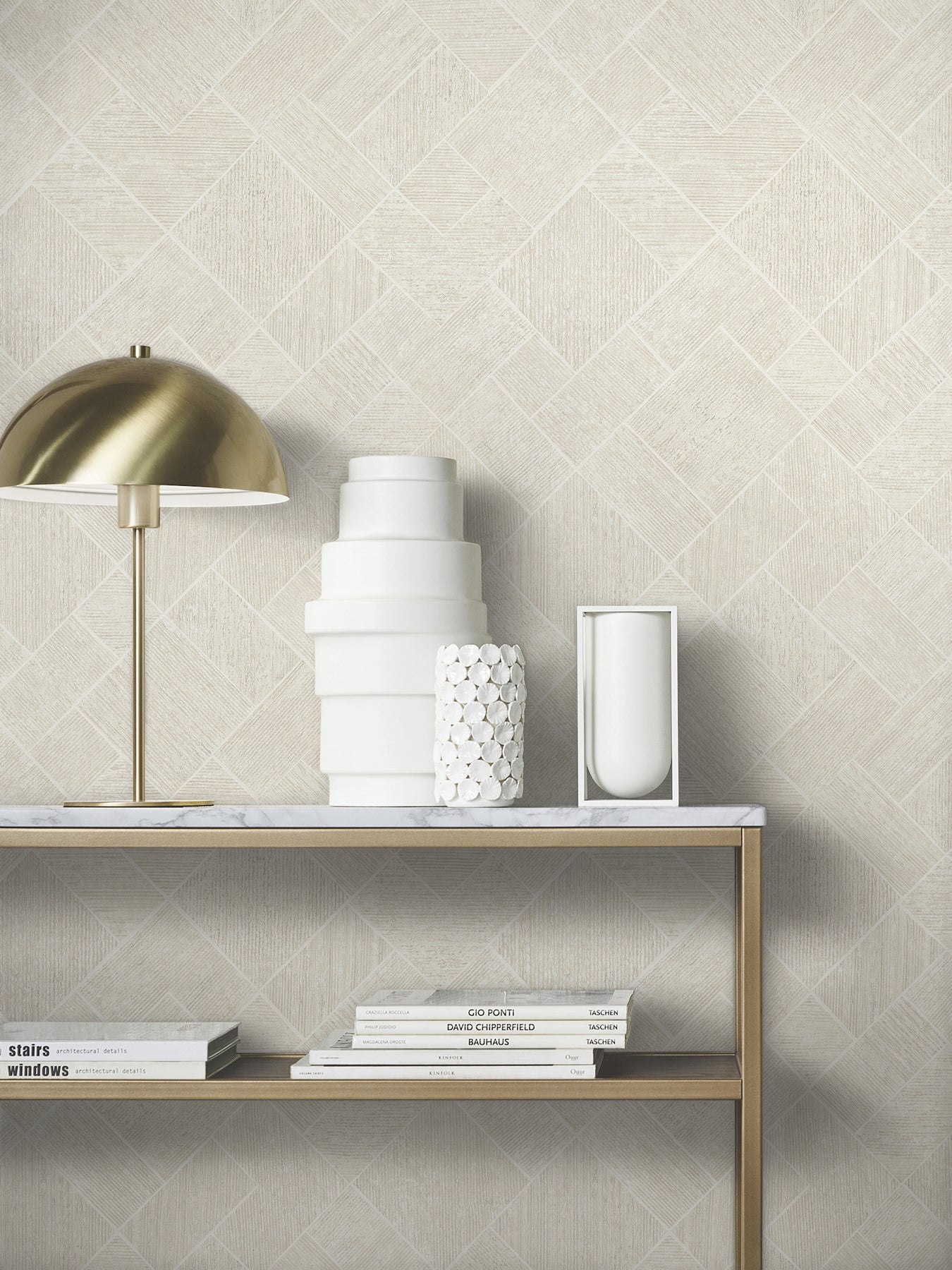 Marquetry Beige MA35509 Wallpaper by Antonina Vella - Wallpapers To Go