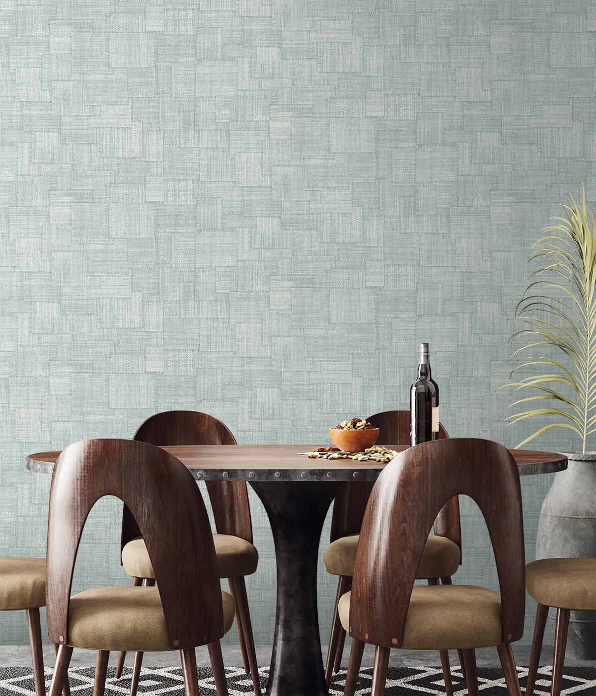 Woven Blocks Sky Blue RA41716 Wallpaper by Seabrook - Wallpapers To Go