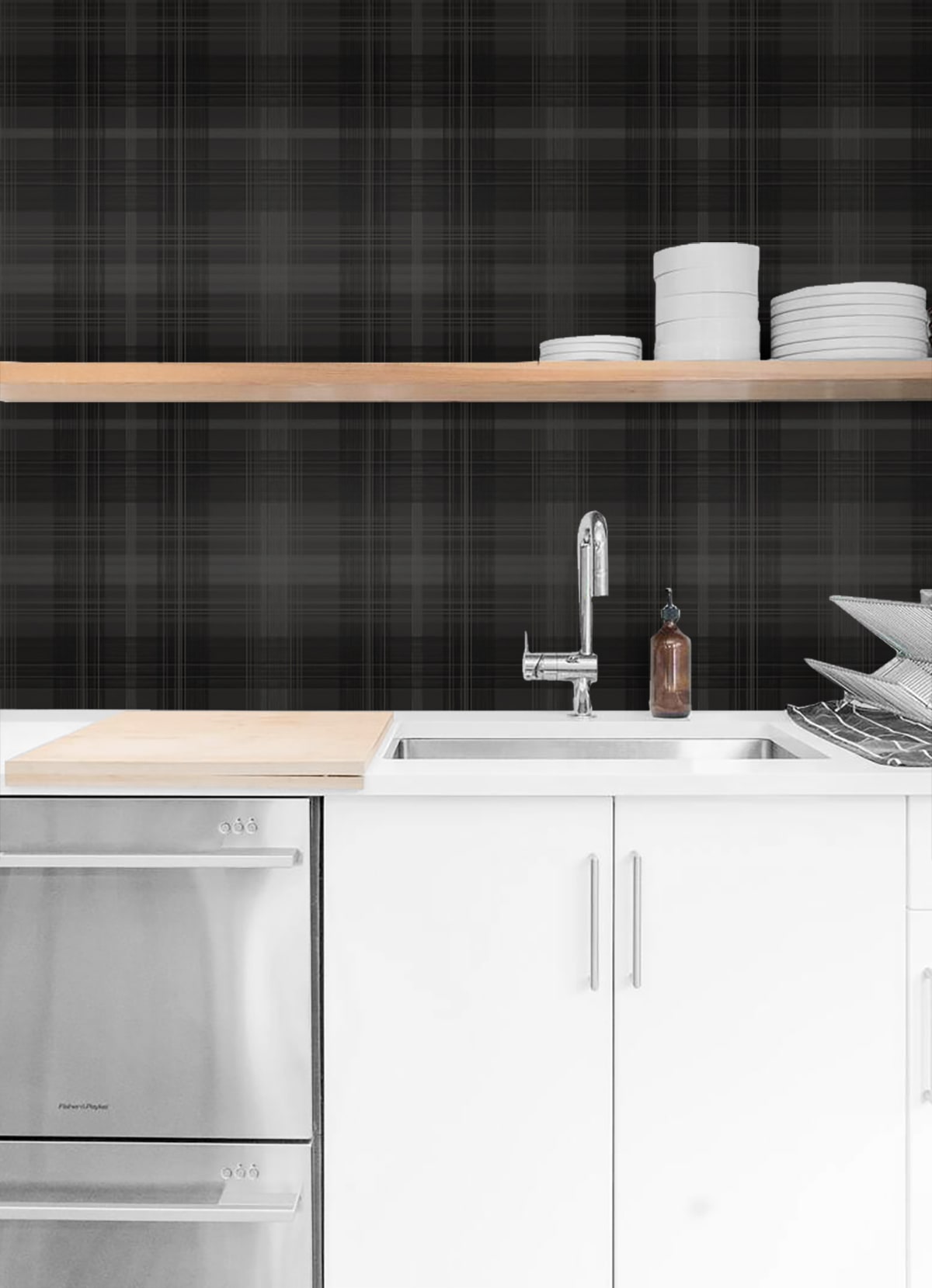 Crossroads Plaid Peel and Stick Wrought Iron SG13100 Wallpaper by ...