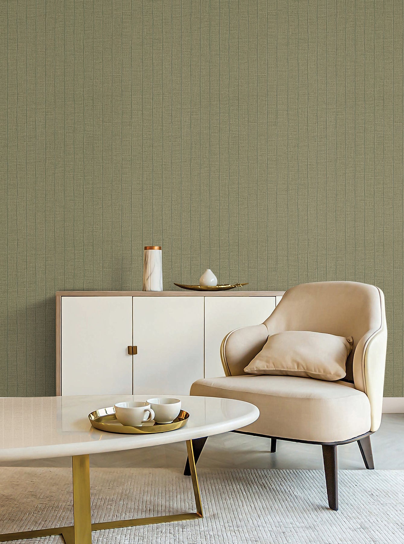 Cording Stripe Moss SI26123 Wallpaper by York - Wallpapers To Go