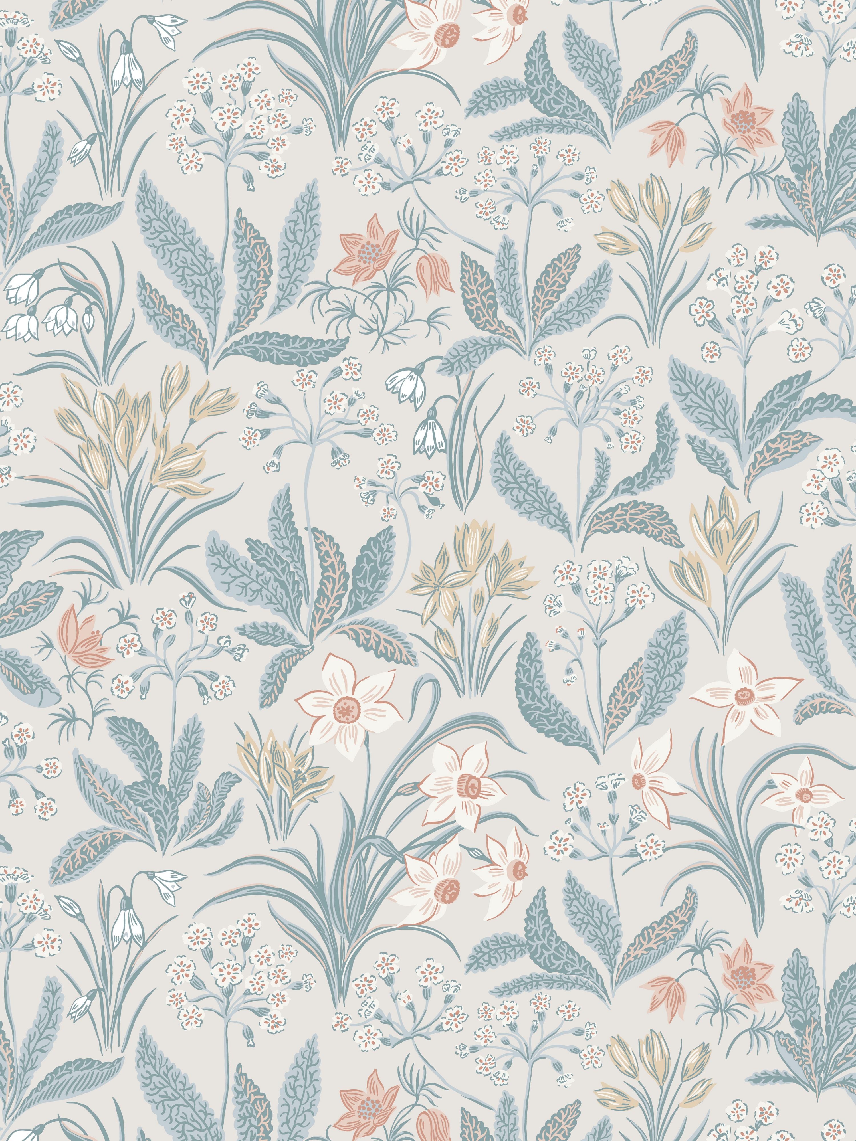 Huset I Solen Folklore Blue WSB 005901015 Wallpaper by Scalamandre ...