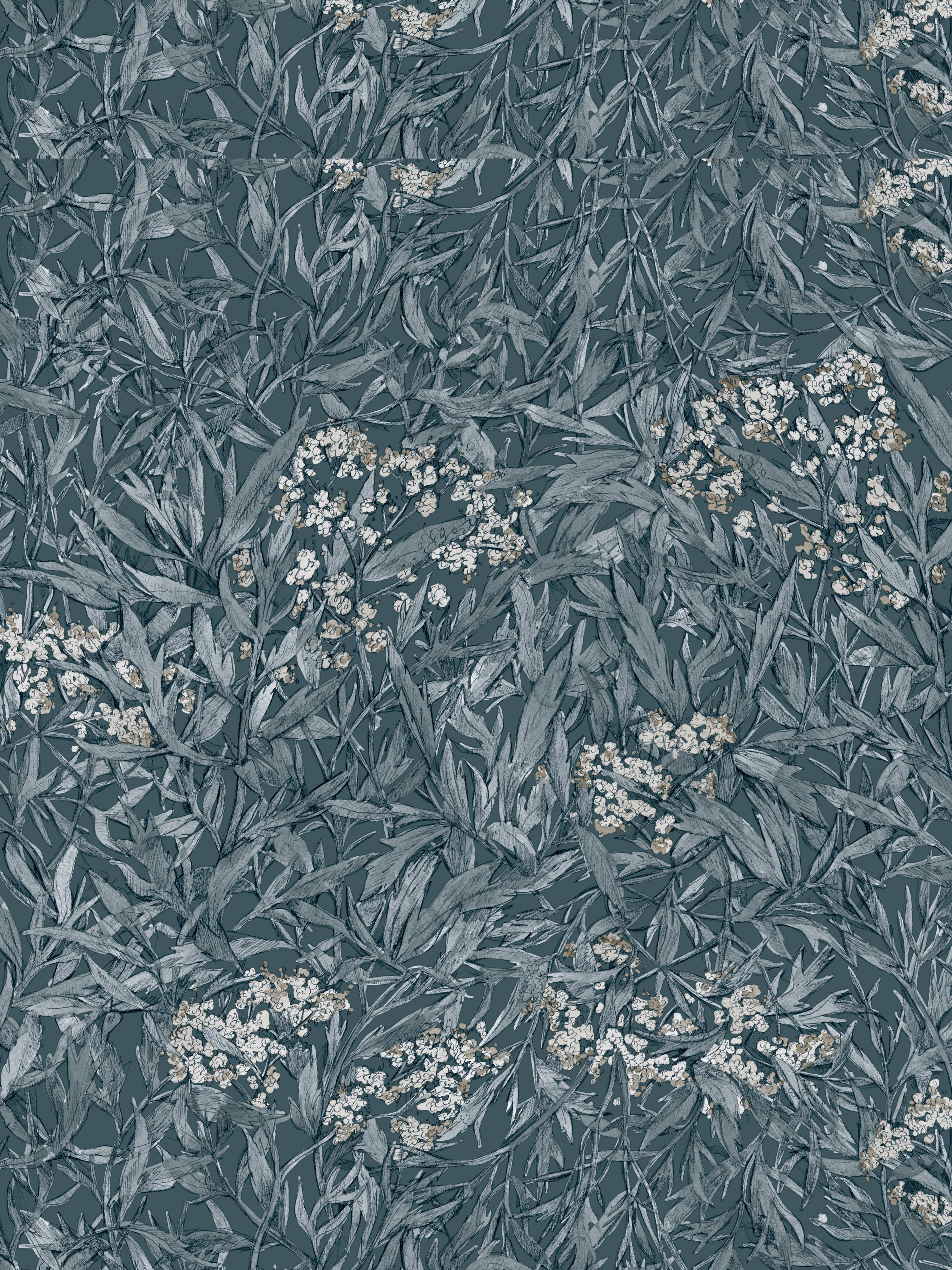 Malin Indigo Blue WSB 00660225 Wallpaper by Scalamandre - Wallpapers To Go
